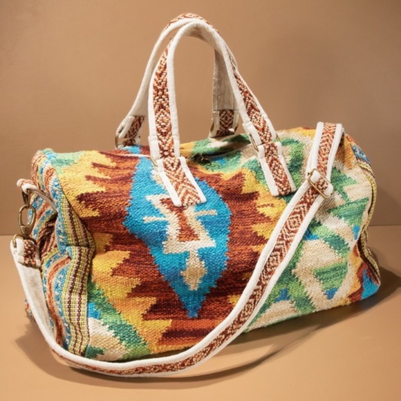Bags | Handmade Tribal Aztec Navajo Western Tote Weekender Duffle Bag ...